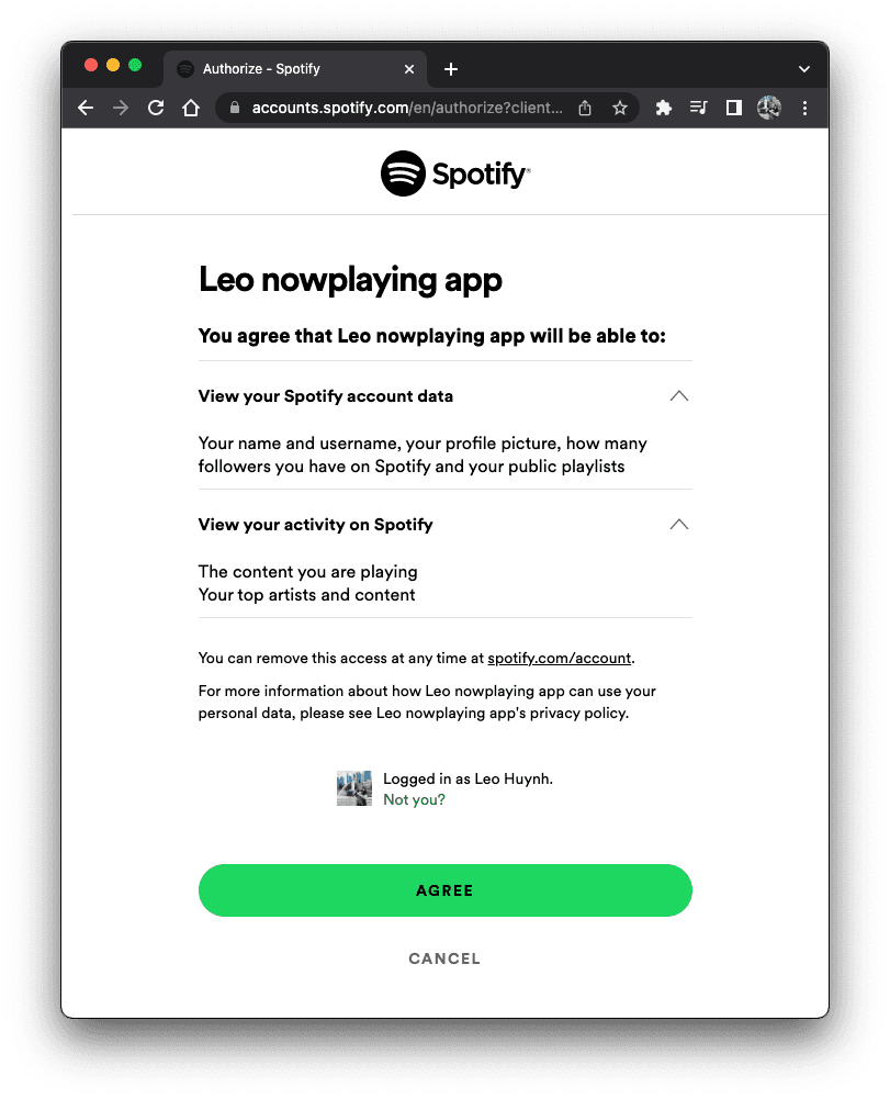 Getting Spotify token to display now playing track on your website ...